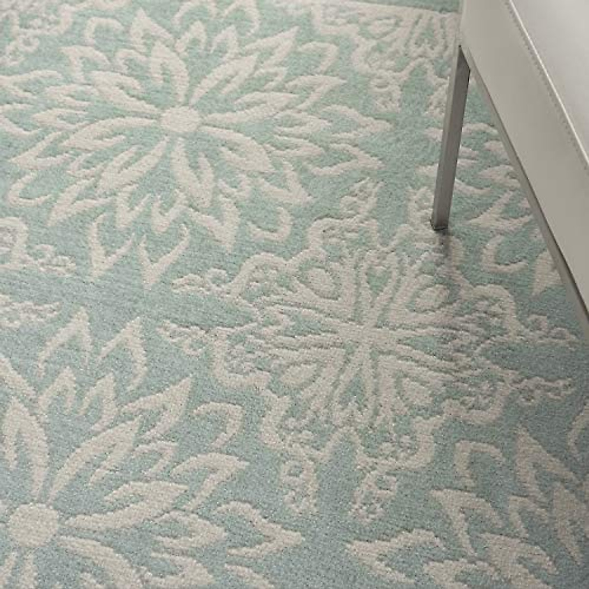 Nourison Jubilant Floral Ivory/Green 4' x 6' Area -Rug, Easy -Cleaning, Non Shedding, Bed Room, Living Room, Dining Room, Kitchen (4x6)