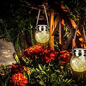 JXDLSQ Solar Lantern Outdoor Waterproof,2 Pack Hanging Sloar Lights Outdoor with 30 LED Outdoor Lantern Decorative Lights for Home Decorations,Garden,Patio,Deck Court,Backyard,Pathway