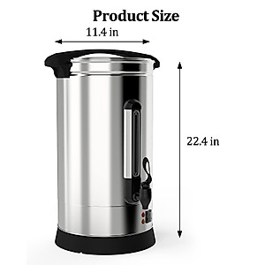 Garvee 110 Cup Commercial Coffee Maker 16L, Large Capacity Coffee Urns with Double-wall 304 Stainless Steel, Quick Brewing Coffee Dispenser for Meeting Rooms and Other Large Gatherings