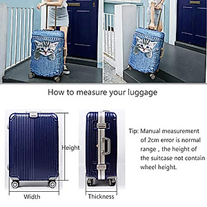 TAPE FIVE Washable Travel Luggage Cover Thickened Luggage Cover 18/24/28/32 Inch Suitcase Spandex Protective Cover (L(26"-28" luggage), Pocket Cat)