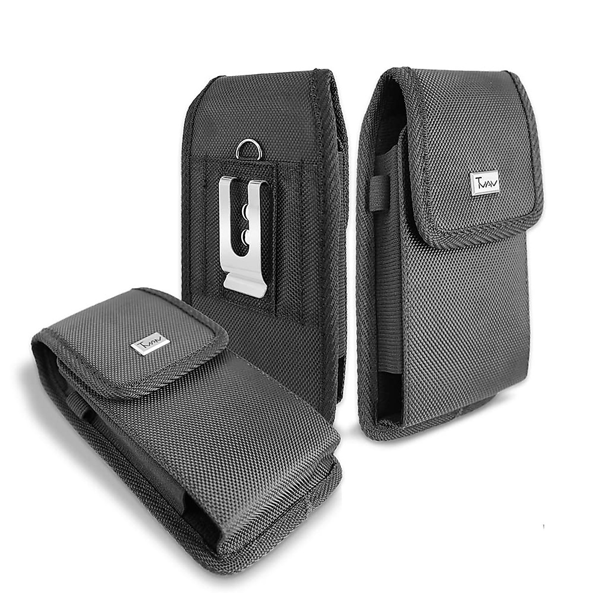 for Samsung Galaxy A13 5G Case, TMAN Premium Rugged Canvas Pouch case with [Belt Loop & Metal Clip Holster] for Samsung Galaxy A13 5G / A12 5G (XL Size Fit)