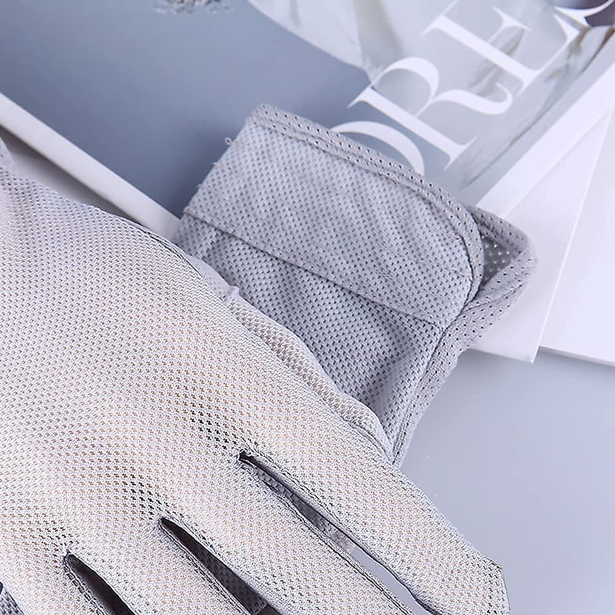 ITODA Summer Driving Gloves Men Anti-UV Protection Sunscreen Touchscreen Cooling Mesh Breathable Gloves Cycling Riding Full Palm Sport Non-Slip Grip Motorcycle Golf Mittens