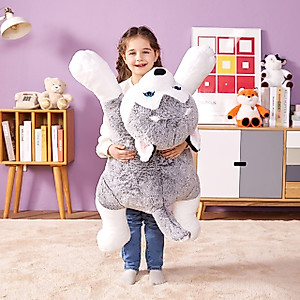 IKASA Giant Husky Stuffed Animal Plush Toy,30" Large Dog Puppy Cute Jumbo Soft Toys,Huge Big Size Plushy Fluffy Fat Plushie,Gifts for Kids