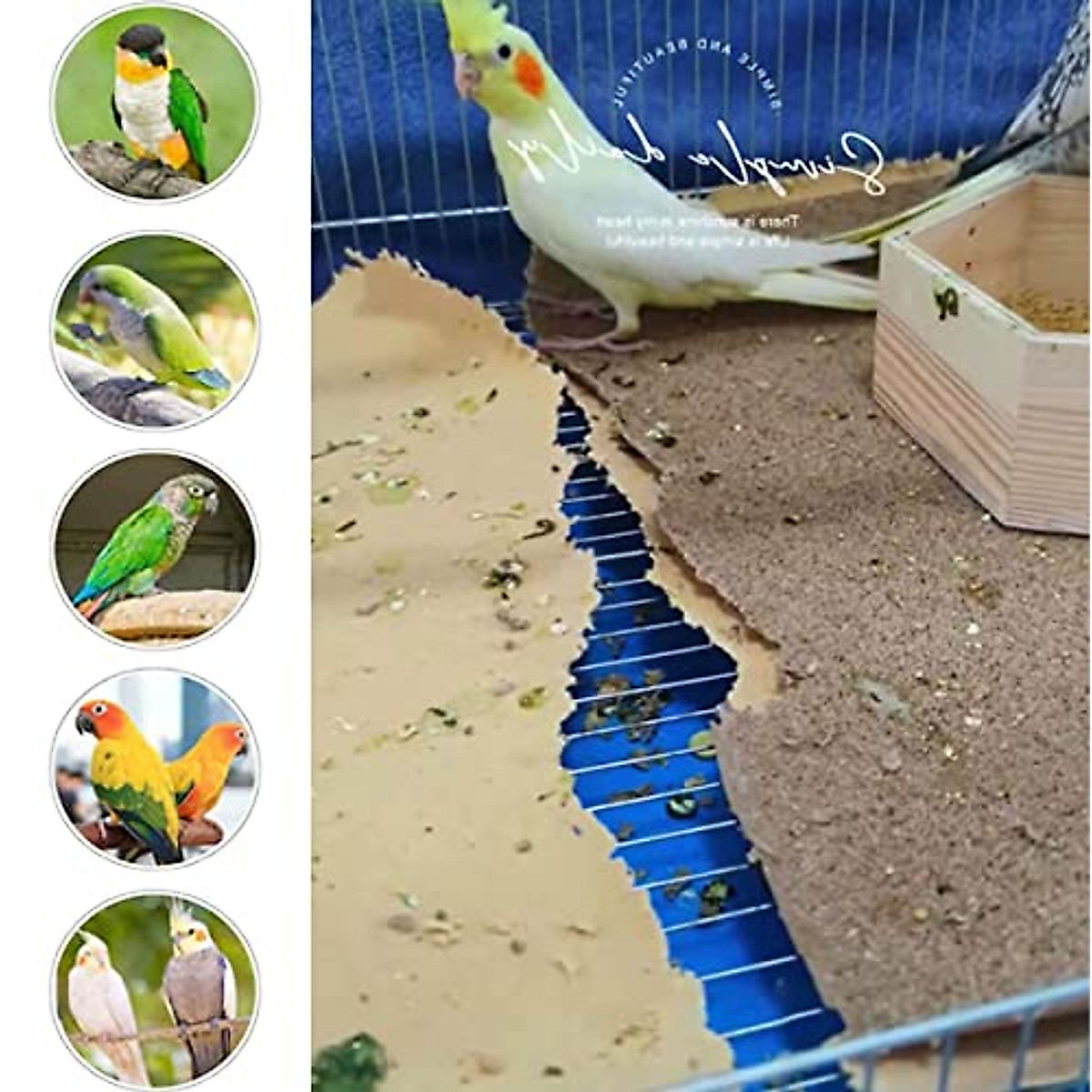 18PCS Gravel Paper for Bird Cage,11x17 Inch Bird cage Liner Gravel Paper Special for Bird Cage in sea Sand-Great for Hard-Billed Birds Safe& Clean & Easy for Improved Digestion