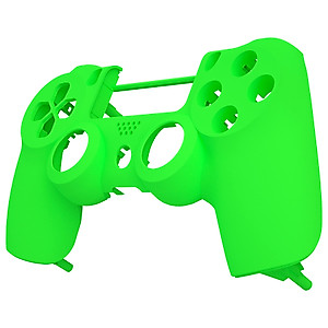 eXtremeRate Neon Green Soft Touch Custom Faceplate Shell Compatible with ps4 Slim Pro Controller CUH-ZCT2 JDM-040/050/055 - Controller NOT Included