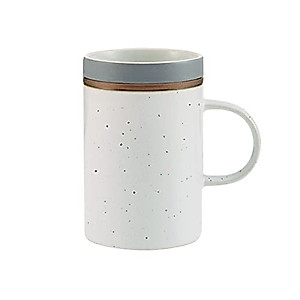 Pfaltzgraff Ezra Speckled 16 Piece Dinnerware Set, Service for 4, Grey Banded