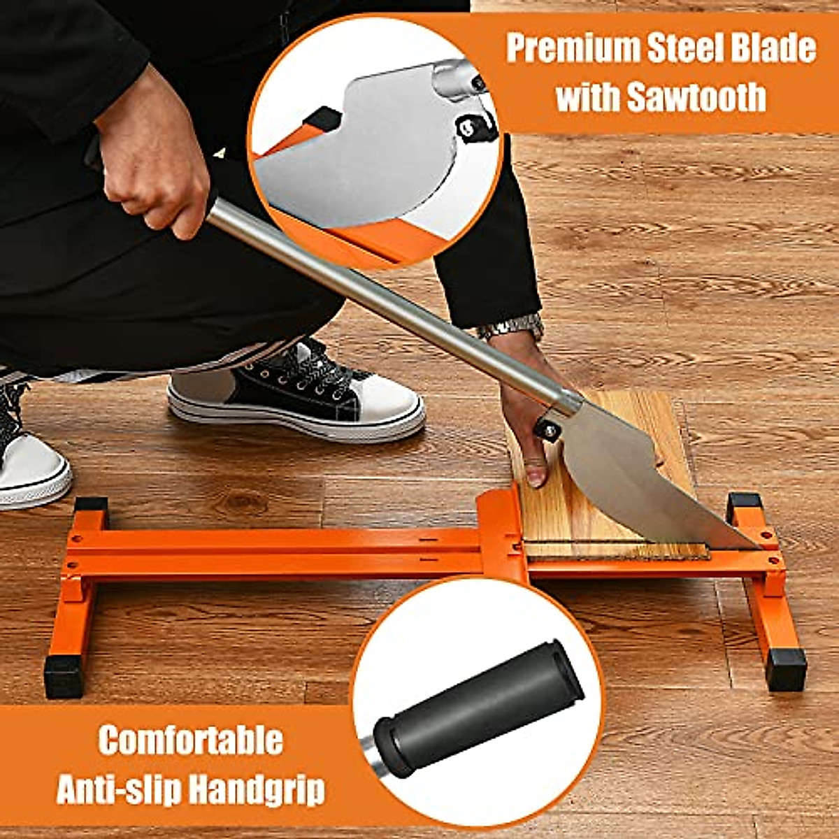 Nisorpa Upgraded Vinyl Plank Cutter Manual Laminate Floor Cutting Tool with Movable V Support Heavy Duty Steel Quick Cut for 8-12inch Wide Floor Tiles
