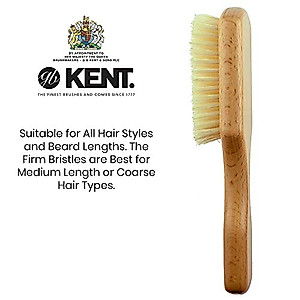 Mens Finest Beechwood Pure White Bristle Rectangular Club Brush - OG4