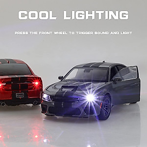 JIAYEMODEL Speed & Furious 1:32 Diecast Toy Car Model for Charger SRT Muscle Cars,Steering Suspension,Mini Vehicles Toys for Kids,Boyfriend Gift（Grey）