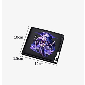 FWZJ Anime Purse Wallet, Genshin Impact: Hutao Men's and Women's Coin Purse-Short Purse with Credit Card, Bi-fold Wallet, Anime Fan