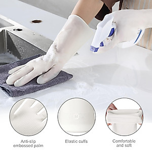 IUCGE Cleaning gloves for household Rubber dishwashing gloves for kitchen 3 Pairs Reusable,Durable,Light,Thin.(Medium,Multicolor)