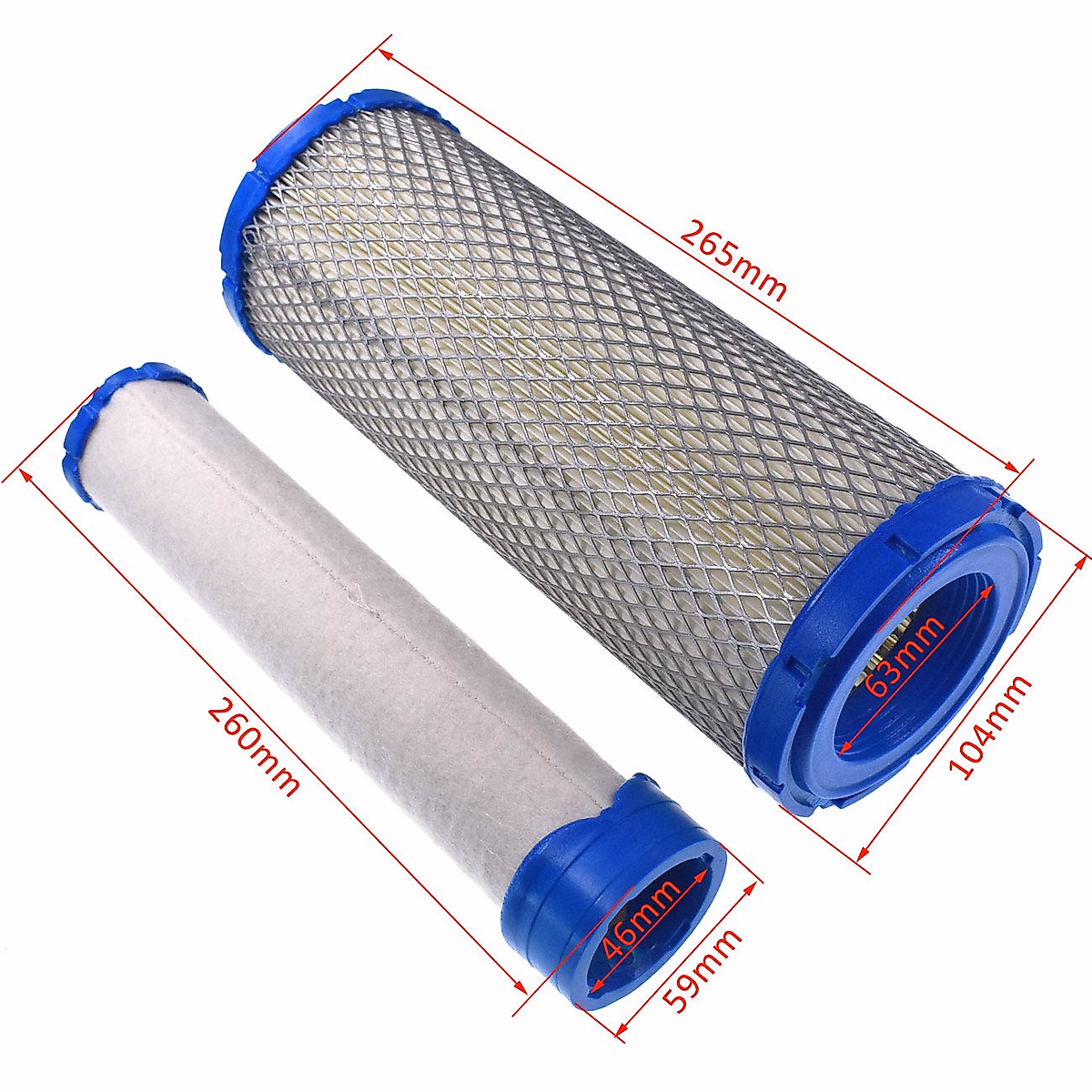 Air Filter Set for Donaldson FPG05 Air Cleaner Bobcat 6672467 PM252Z PM260Z PM272Z Replaces 11013-7020 & 11013-7045 2508302 42985 M113621 K1211-82320 (set of 4)