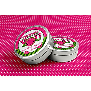 Pink Watermelon Birthday Party Thank You Sticker Labels, 40 2" Party Circle Stickers by AmandaCreation, Great for Party Favors, Envelope Seals & Goodie Bags
