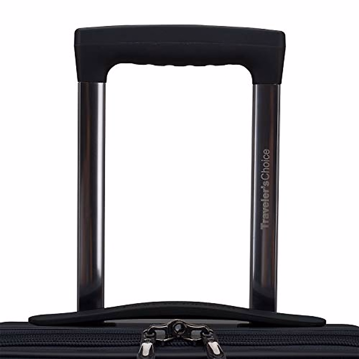 Traveler's Choice Pagosa Indestructible Hardshell Expandable Spinner Luggage, Black, Checked-Medium 26-Inch