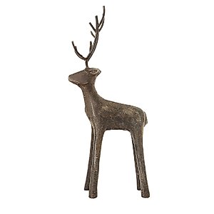 Creative Co-Op Metal Standing Deer Figures and Figurines, 13.25", Grey