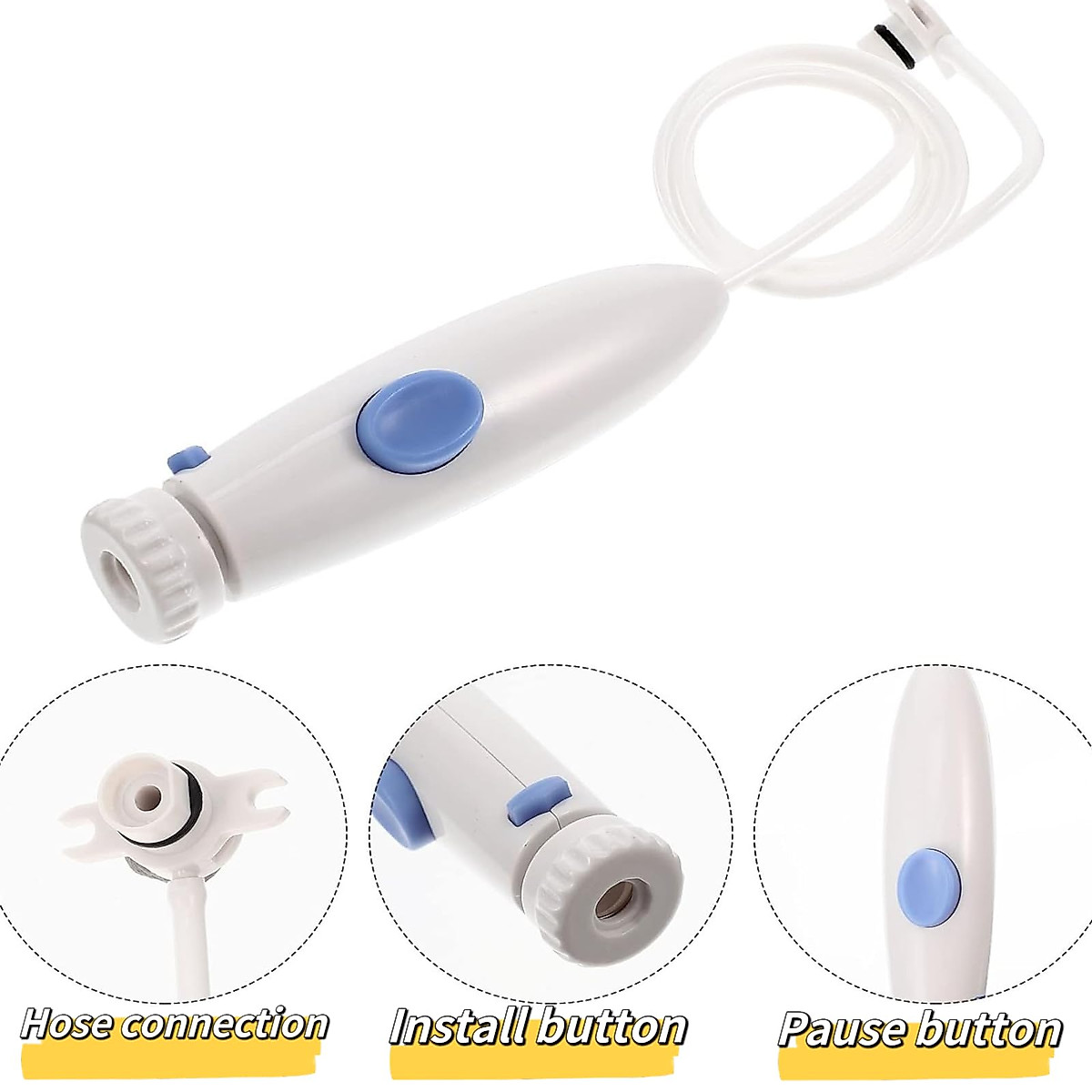 Replacement Hose and Handle Parts Compatible with Waterpik Replacement Parts - Waterpik Water Flosser WP-100 WP-140 WP-150 WP-900 Series Oral Irrigator, Oral Hygiene Accessories