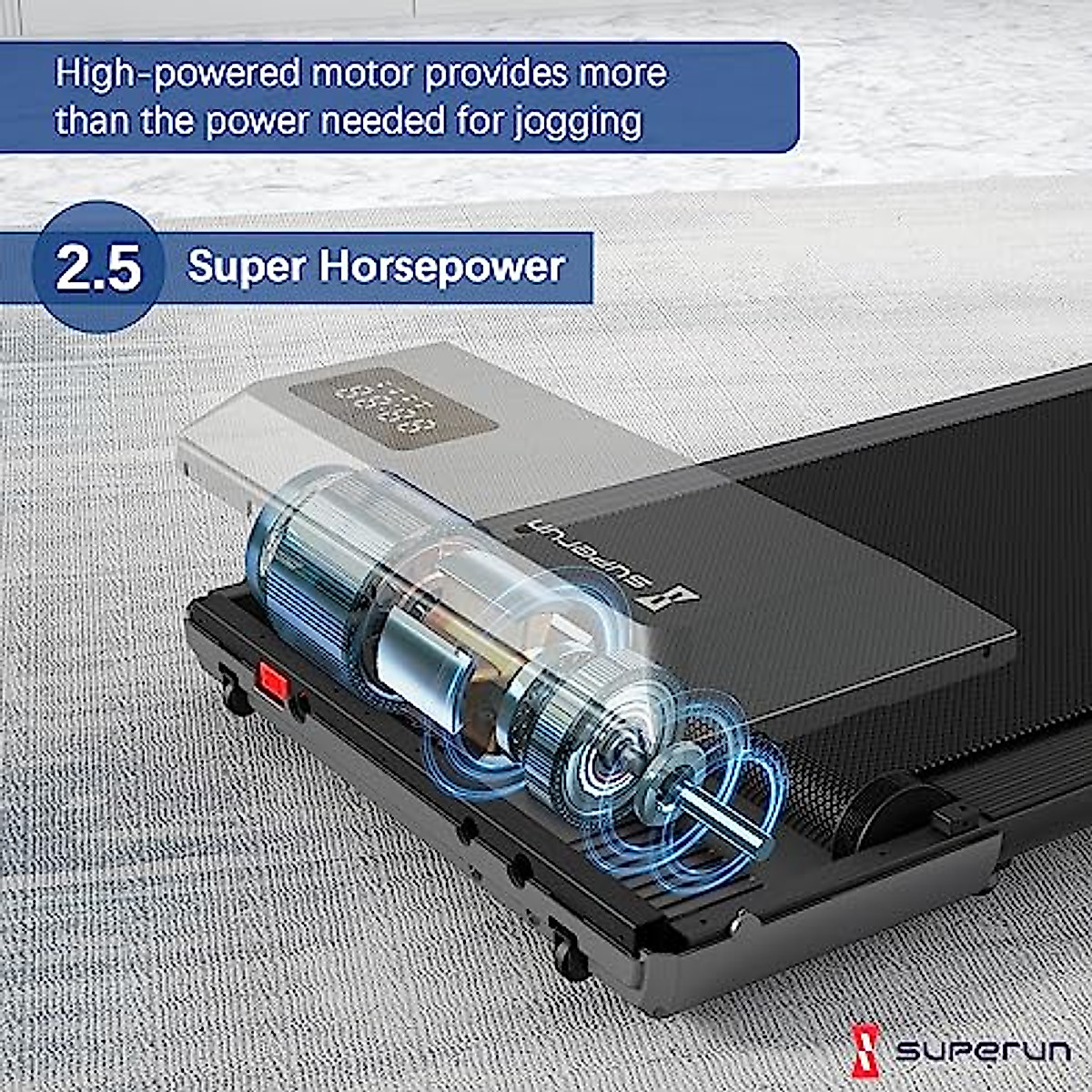 Superun Walking Pad, 2 in 1 Under Desk Treadmill, Walking Pad Treadmill Under Desk with 300lbs Capacity, Treadmills for Home and Office, Free Installation with Remote Control