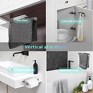 simgoonew Hand Towel Holder, Self Adhesive Towel Ring, SUS 304 Stainless Steel Brushed Towel Racks, Towel Bar for Bathroom Wall, Kitchen