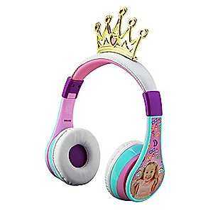eKids Love Diana Kids Bluetooth Headphones, Wireless Headphones with Microphone Includes Aux Cord, Volume Reduced Kids Foldable Headphones for School, Home, or Travel