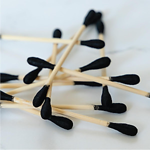 The Humble Co. Bamboo Cotton Swabs (600 count) - Cotton Swabs and Cotton Buds for Ears, Makeup, Pet Care and Cleaning (Black)