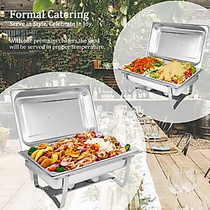 Chafing Dishes Buffet Set [2/4 Pack] Commercial Catering Food Warmers for Parties 9QT Buffet Servers and Warmers Stainless Steel Foldable Chafer with Lid