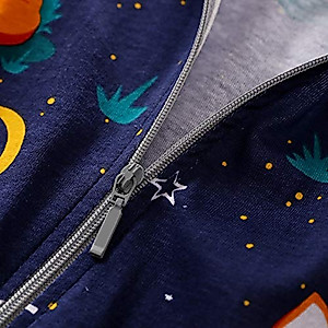 IURNXB Baby Zipper Romper Clothes Stylish Fox Design Long Sleeve Hooded Jumpsuit for Baby