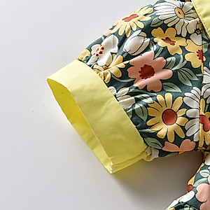 FAXSON Summer Brother and Sister Matching Outfits Toddler Boys Gentleman Suits Infant Girls Dresses(Green-girl,110/4T)