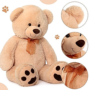 Tezituor Big Teddy Bear Stuffed Animals, 40 Inch Soft Giant Teddy Bear Plush Toy, 3ft Stuffed Bear for Girlfriend Kids, Brown