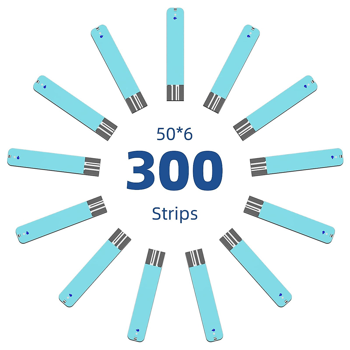 Metene TD-4116 Blood Glucose Test Strips, 300 Count Test Strips for Diabetes, Use with metene TD-4116 Blood Glucose Monitor Only(No Monitor)