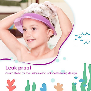 Kair Air Cushioned Bath Visor, Shower Cap For Kids, Hair Washing Hat For Toddlers Adults, Purple