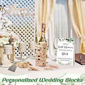Nuanchu 125 Pcs Wedding Guest Book Alternative 100 Wooden Block Guest Book 24 Signing Pens Wedding Game Sign Wedding Decorations for Reception Bridal Shower Guest Book for Sign in