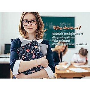 Book Sleeve Book Covers Book Protector Floral Printed with Zipper Washable Fabric for Teen Adult Book Lover Teacher Student(Medium,11 X 8.7 Inch)…