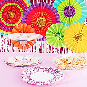 Super Z Outlet 12 Paper Fan Mexican Fiesta/Cinco De Mayo /Carnival/ Taco Tuesday Kids Party Hanging Decoration Supplies
