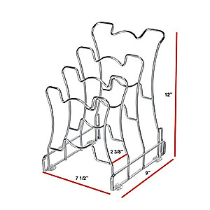 2 Pack - SimpleHouseware Kitchen Cabinet Pan and Pot Cookware Organizer Rack Holder, Chrome
