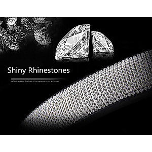 New Diamond Leather Steering Wheel Cover with Bling Bling Crystal Rhinestones, Universal Fit 15 Inch Car Wheel Protector for Women Girls Black