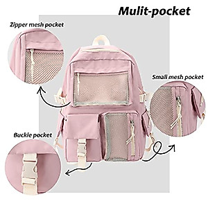Freie Liebe Cute Kawaii Backpack for Girls School Kids Bookbag with Pin and Accessories