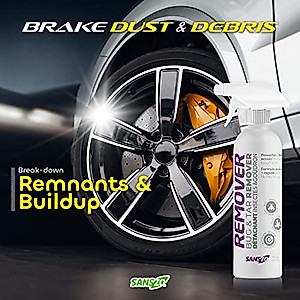 SansZo Bug and Tar Remover - Powerful and Fast-Acting All Purpose Exterior Cleaner & Degreaser - Streak Free Car Detailing Without Scratching, with Microfiber Cloth, 24 OZ