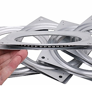Richohome 6 Pack 6 Inch Lazy Susan Hardware, Square Rotating Bearing Plate, Lazy Susan Turntable Bearing for for Serving Trays, Kitchen Storage Racks, Craft Table, Zinc Plated Steel Swivel Plate