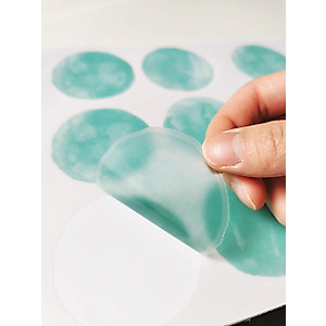 ROFARSO 120 Decals 2.2'' Cyan Polka Dots Wall Decals Stickers DIY Removable Peel & Stick Wall Art Decorations Home Decor for Nursery Bedroom Living Room Playing Room