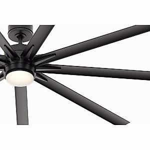 Fanimation FPD8159BLW Odyn 84 inch Indoor/Outdoor Ceiling Fan with Black Blades and LED Light Kit