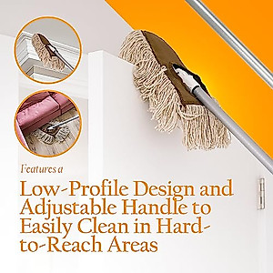 Stanley Home Products Washable Nylon Dry Mop - Removes Dust and Dirt from Surfaces and Hard to Reach Areas (Complete Mop)