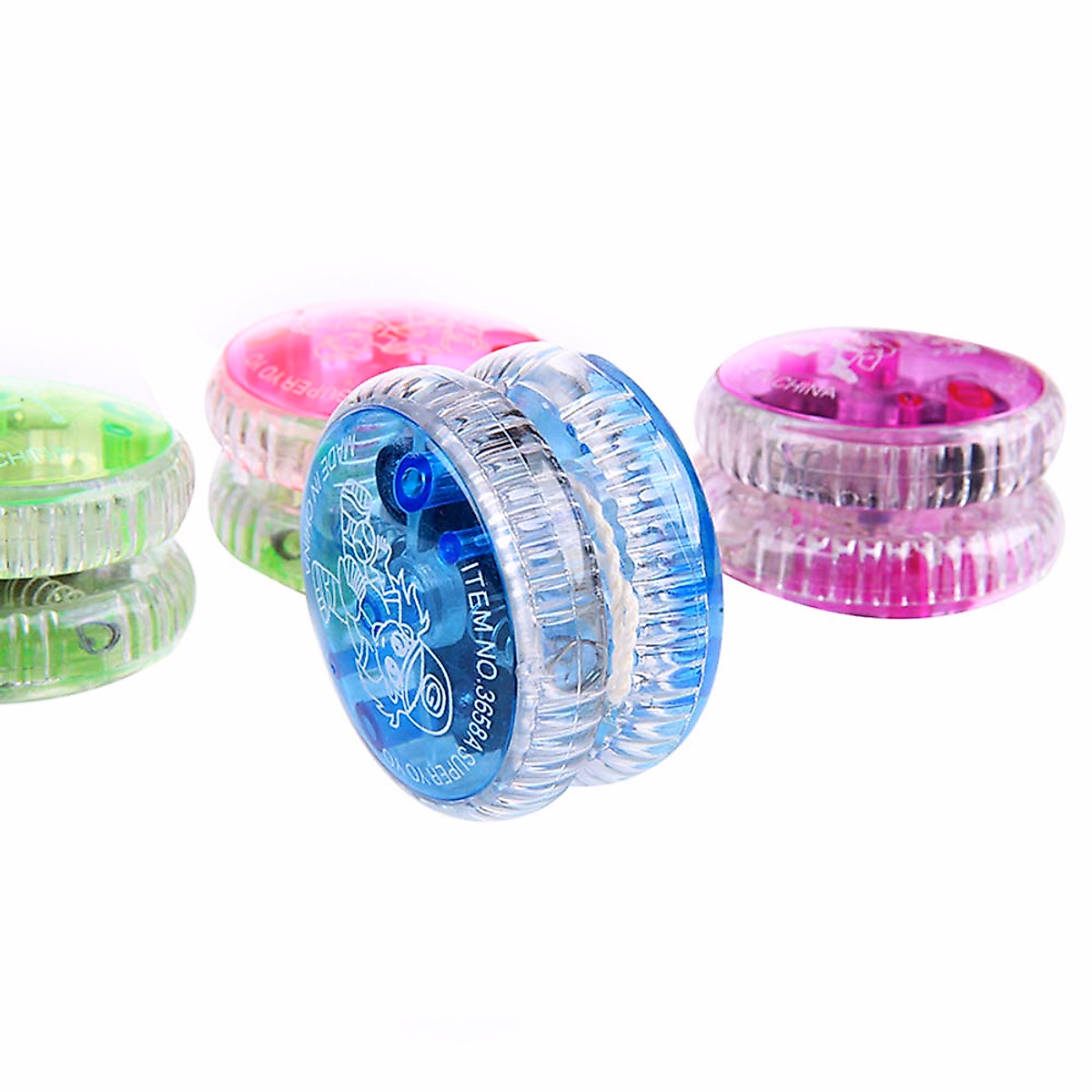 LED Light Up Yo Yo Yoyo for Kids Beginner Yoyo for Kids Responsive Ball Bearing Yoyo 4 Pack
