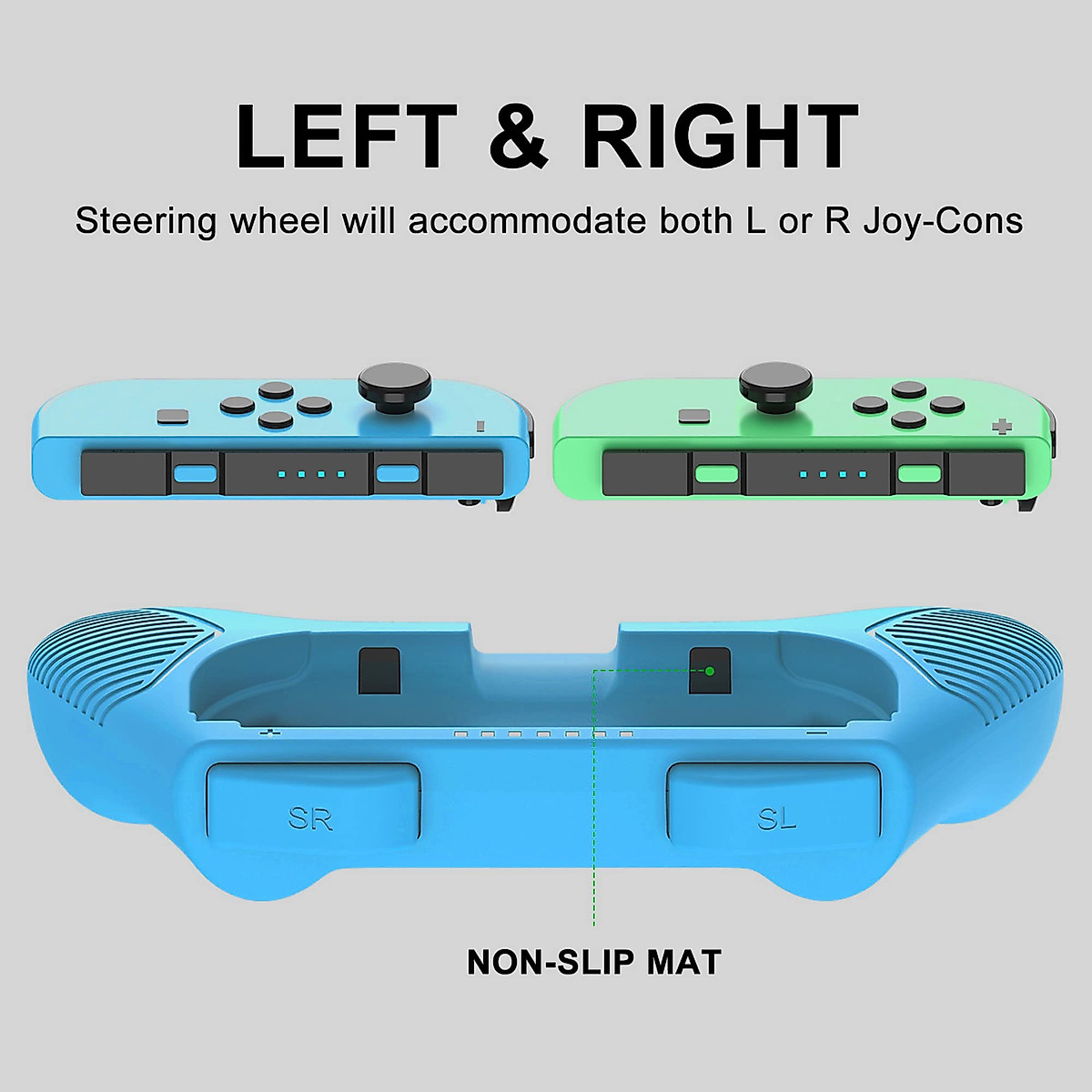 Geserhoo Grip Kit for Nintendo Switch JoyCon Controller - 4 Pack Comfort Game Handle Holder Accessories Fit for Nintendo Switch Controllers (Green&Pink&Yellow&Blue)