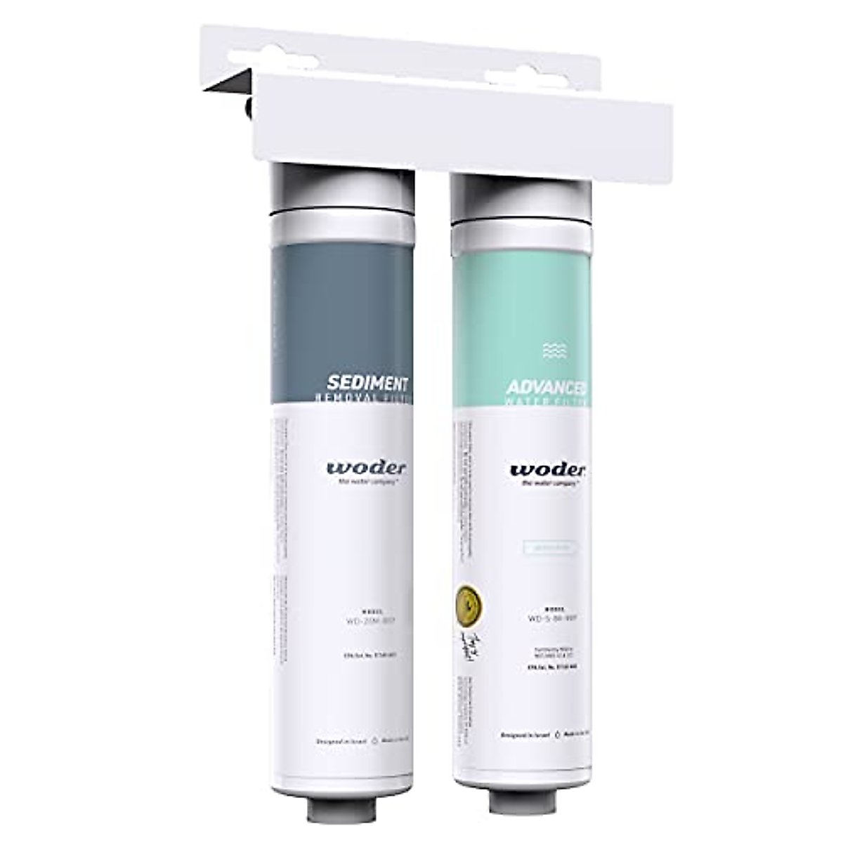 Woder WD-D-20M-ADV-JG BOTH Pre-Sedimentation AND Advanced Filtration Inline Water Filter - Removes Sediment, Sand, Scale, Chlorine, Heavy Metals and Bad Tastes - Quick Connect ¼” JG Fittings - US Made