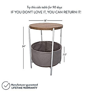 Nathan James Round Modern Side Accent or End Table for Living Room and Bedroom and Nursery Room