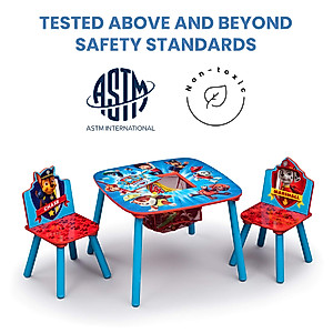 Delta Children Kids Table and Chair Set With Storage (2 Chairs Included) - Ideal for Arts & Crafts, Snack Time, Homeschooling, Homework & More, Nick Jr. PAW Patrol