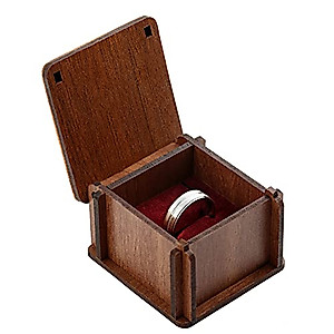 LUCCE Wooden Ring Box for Proposal Slim - Small Engagement Ring Box Wood - Golden Mirror Effect Tree of Life Pattern Rustic Wedding Decorations for Ceremony, Jewelry Box - Wooden Storage Box with Ring Bearer and Perfect for Proposal, Wedding, Ceremony, En