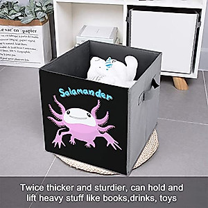 Salamander Axolotl Storage Bin Foldable Cube Closet Organizer Square Baskets Box with Dual Handles