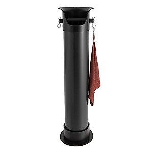 JINHZIXIU Knock Box for Coffee Grounds Commercial Floor Standing Knockbox with Removable Base Coffee Knock Box Commercial Coffee Grind Collection Dump Bin (Black)