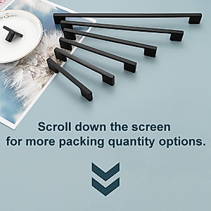 KOOFIZO Wide Foot Cabinet Bar Pull - Black Modern Solid Handle, 5 Inch/128mm Screw Spacing, 10-Pack for Kitchen Cupboard Door, Bedroom Dresser Drawer, Bathroom Wardrobe Hardware